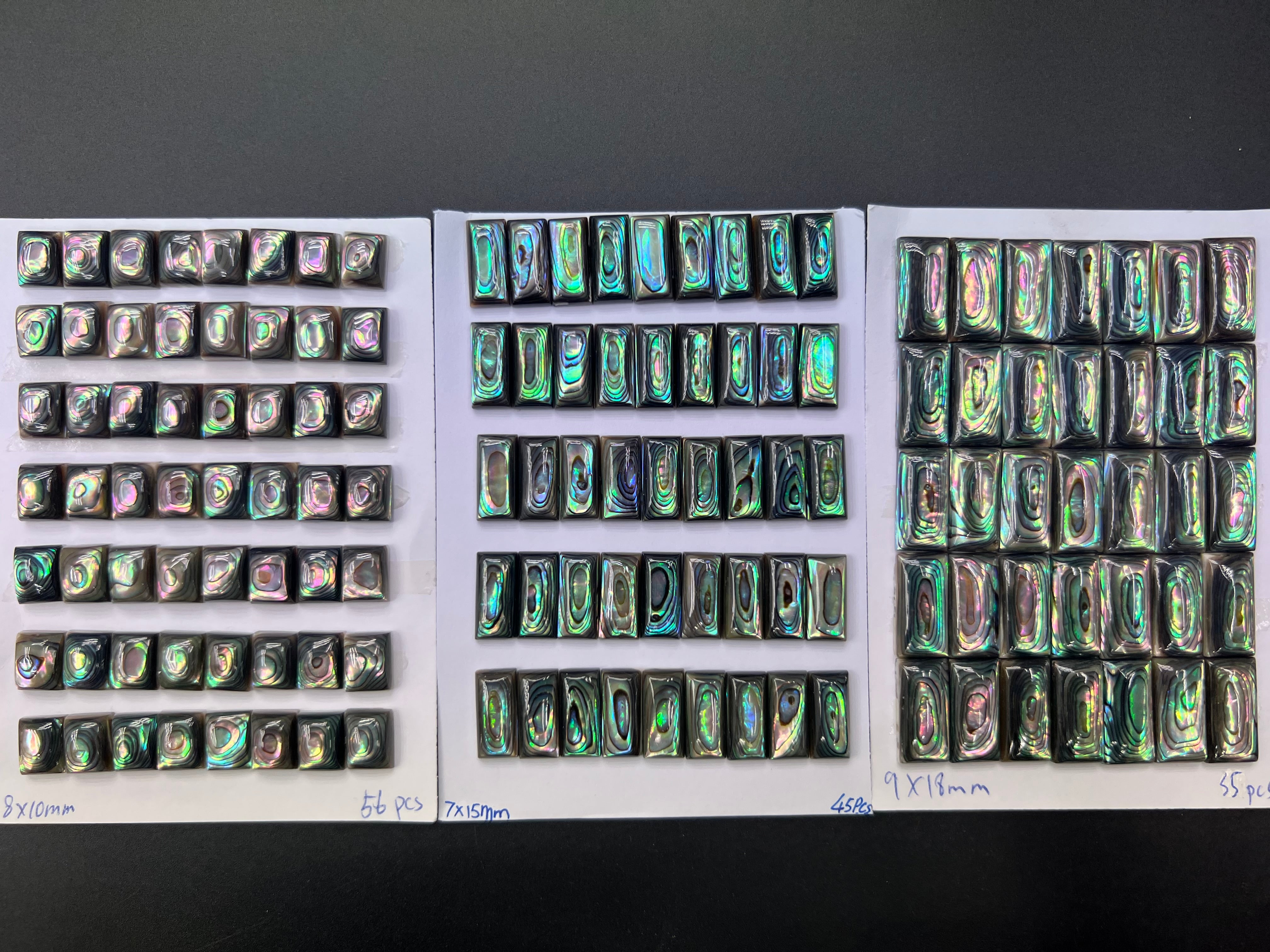 Natural Abalone Shell Rectangle Cab 7x15mm - 9x18mm – Michael Gems Co.